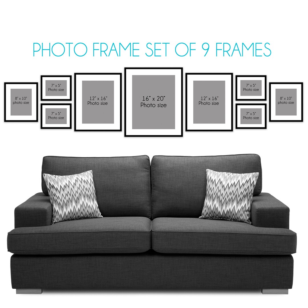 Gallery Wall Frame Set - Gallery Wall Wooden Picture Frames - Set of 9 ...