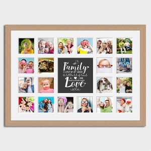 Large Multi Photo Family Frame | Holds 20 4"x4" Size Photos in a 30mm ...