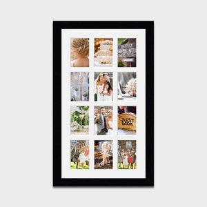 Large Multi Photo Picture Frame | Holds 12 4x6 Photos in a 33mm Black ...