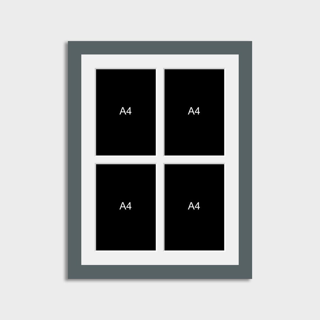 A4 Multi Photo Frame | Holds 4 A4 Certificates/photos in a 40mm Dark ...
