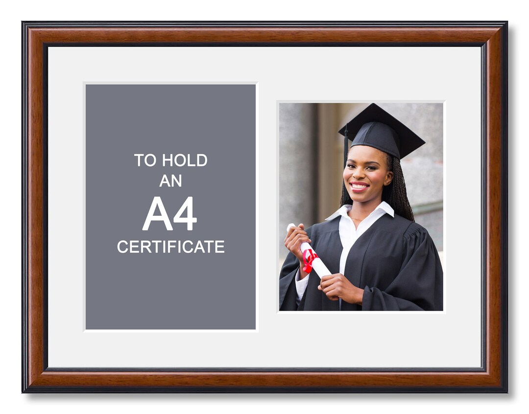 Graduation Certificate and Photo Frame 2 Apertures for A4 - Etsy UK