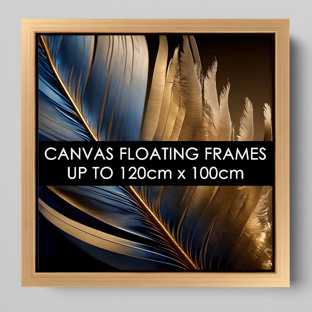 Canvas Floating Frame in Gold 32mm Deep | Floater Frames for Canvas Pictures | Canvas Tray Frame ...