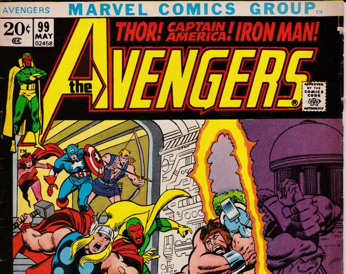 Avengers 99 August 1972 Issue Marvel Comics Grade VG/F - Etsy