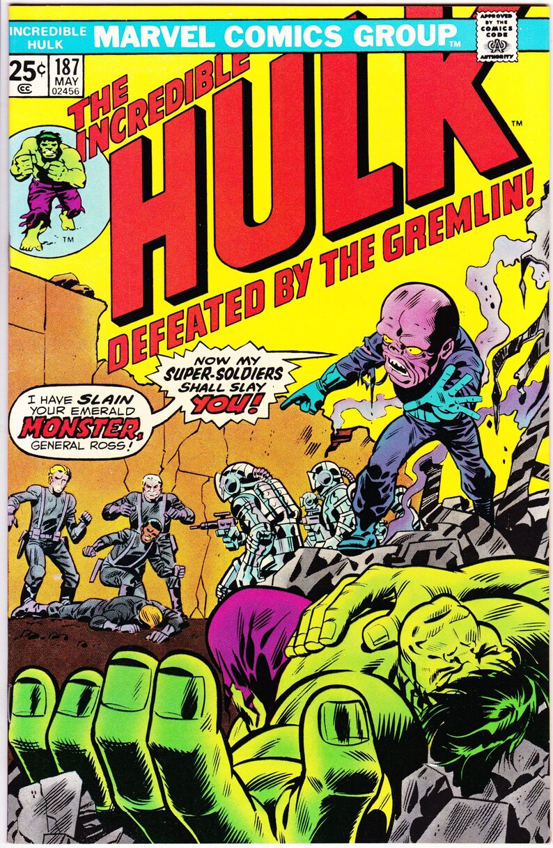 The Incredible Hulk 187 1st Series 1962-1999 May 1975 - Etsy