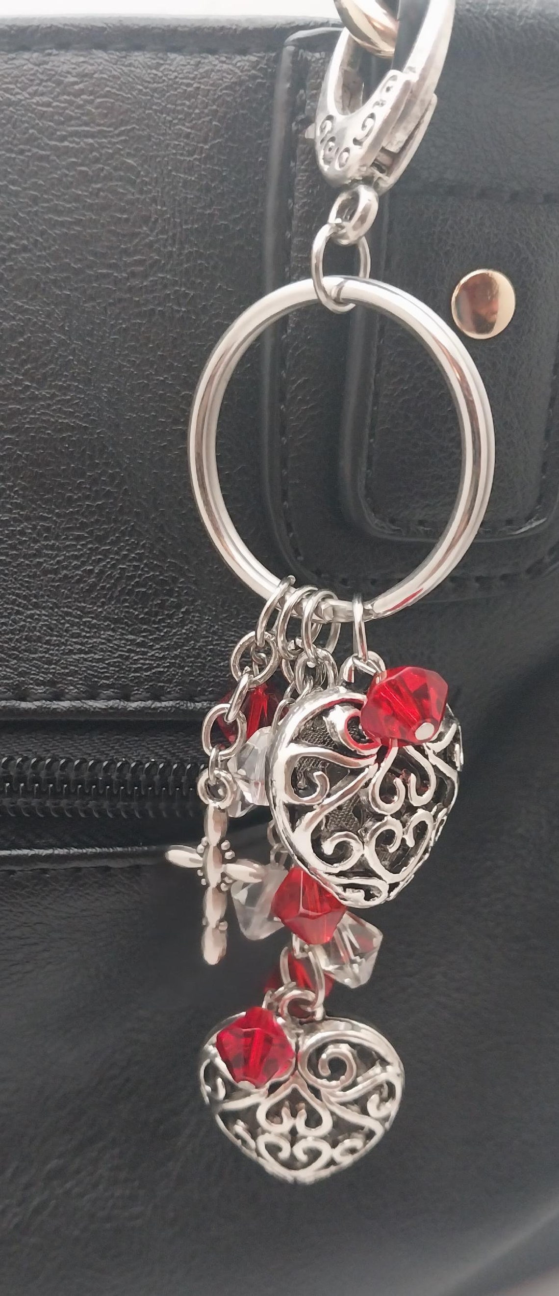 Emily CD101, Heart Purse Charm, Heart Bag Charm, Heart Car Charm ...