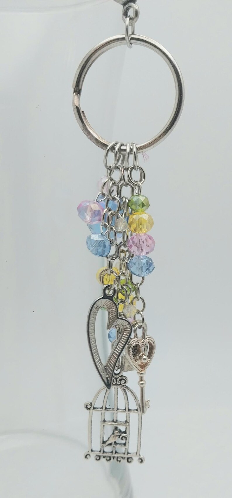 Nina CD056, Birdcage Purse Charm, Pastel Colors Purse Charm, Lock and ...