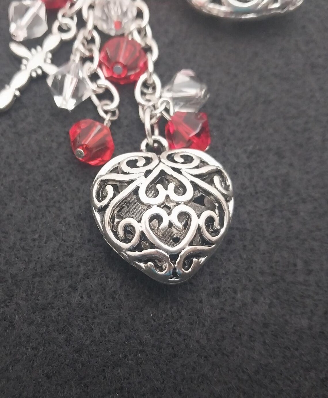 Emily CD101, Heart Purse Charm, Heart Bag Charm, Heart Car Charm ...