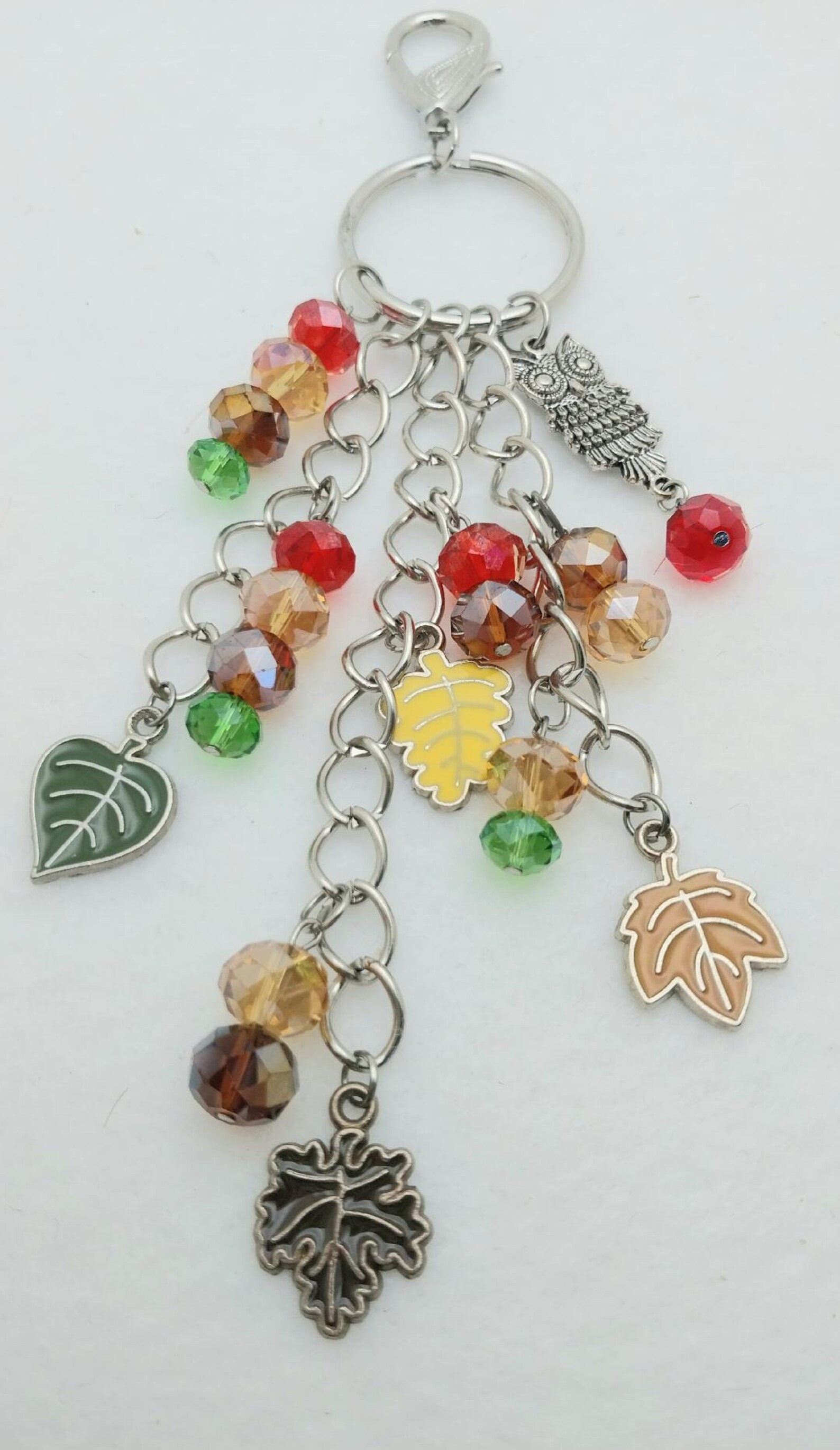 Annabel CD060, Fall Colors Purse Charm, Fall Leaves and Owl Purse Charm ...