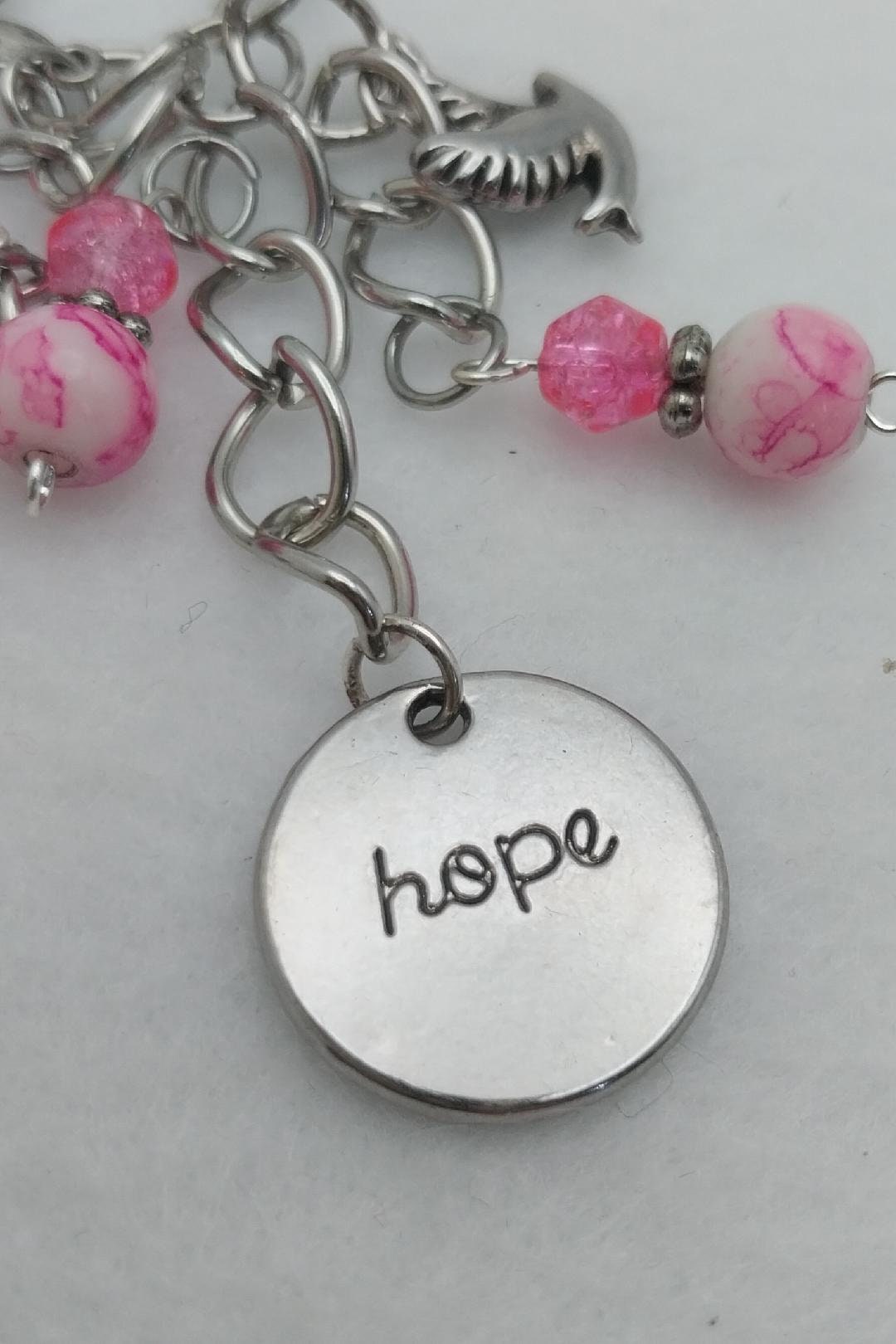 Bonnie CD018, Breast Cancer Awareness Charm, Support Purse Charm, Hope ...