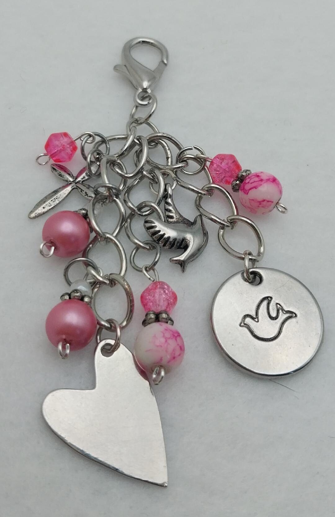 Bonnie CD018, Breast Cancer Awareness Charm, Support Purse Charm, Hope ...
