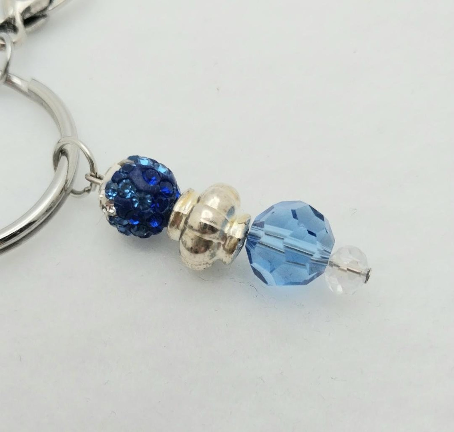 Emma CD096, Blue Beaded Purse Charm, Ornate Beaded Purse Charm, Blue ...
