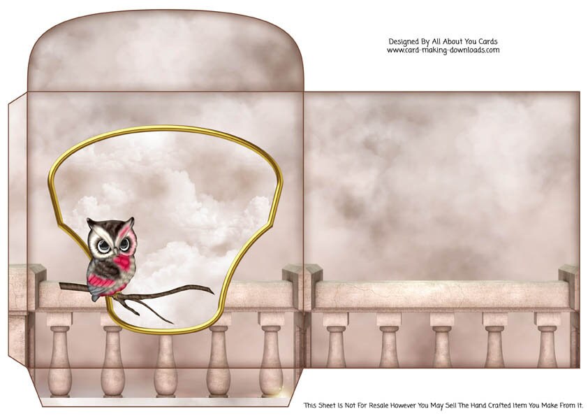 Great Owl Pop up Box Card & Envelope DIGITAL DOWNLOAD Print Cut Make ...