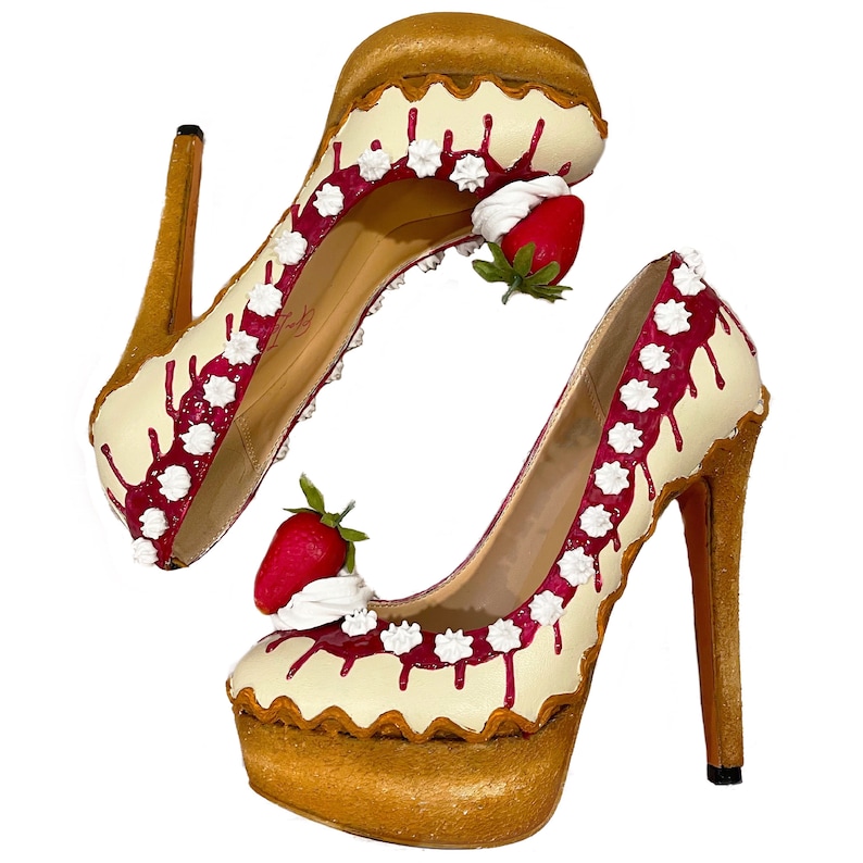 Sweet Cheesecake for Days Dessert Ice Cream Hand Painted Heels Flats - Etsy