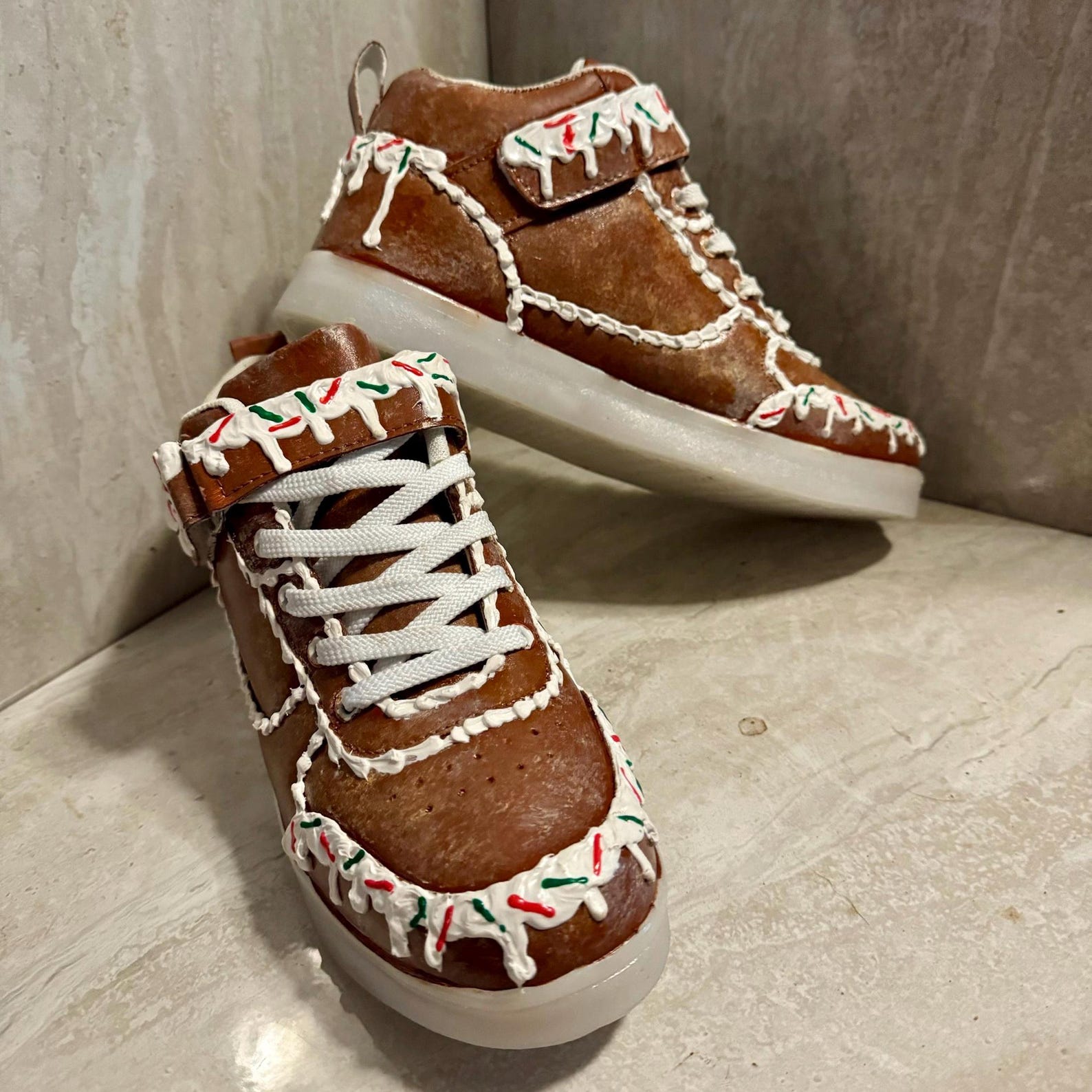 Gingerbread Christmas Cookies Dessert Ice Cream Handmade Sneakers High ...
