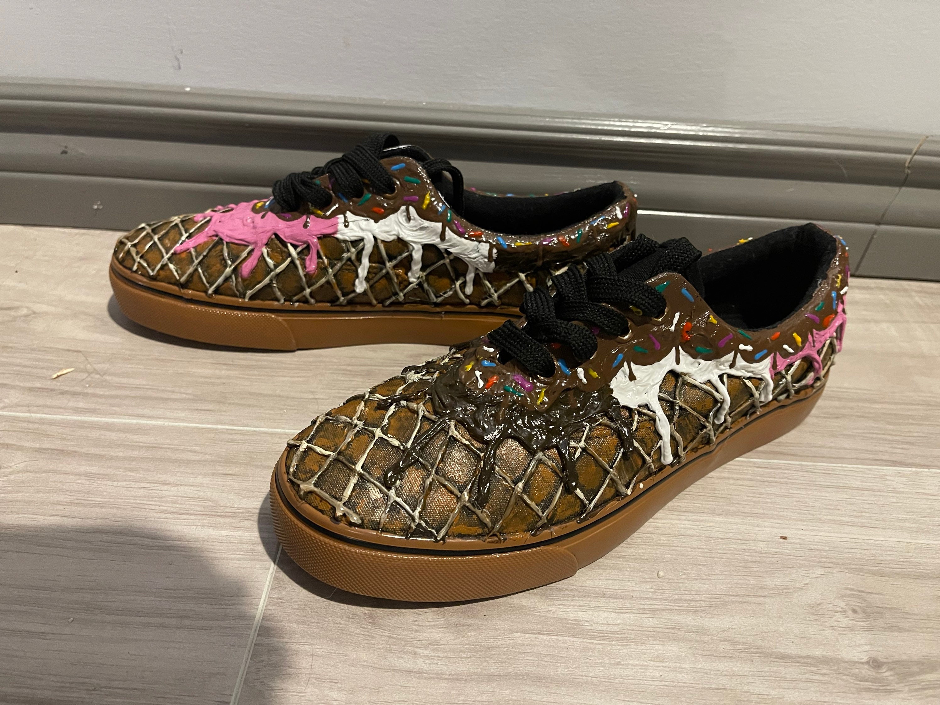 Ice Cream Dream Cone Sundae Hand painted Sneaker Skate Shoe | Etsy