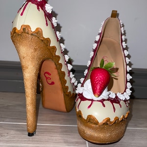 Sweet Cheesecake for Days Dessert Ice Cream Hand Painted Heels Flats - Etsy