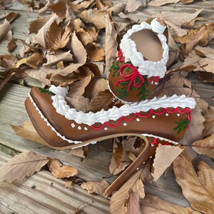 Gingerbread Christmas Cookies Dessert Ice Cream Hand Painted Heels ...