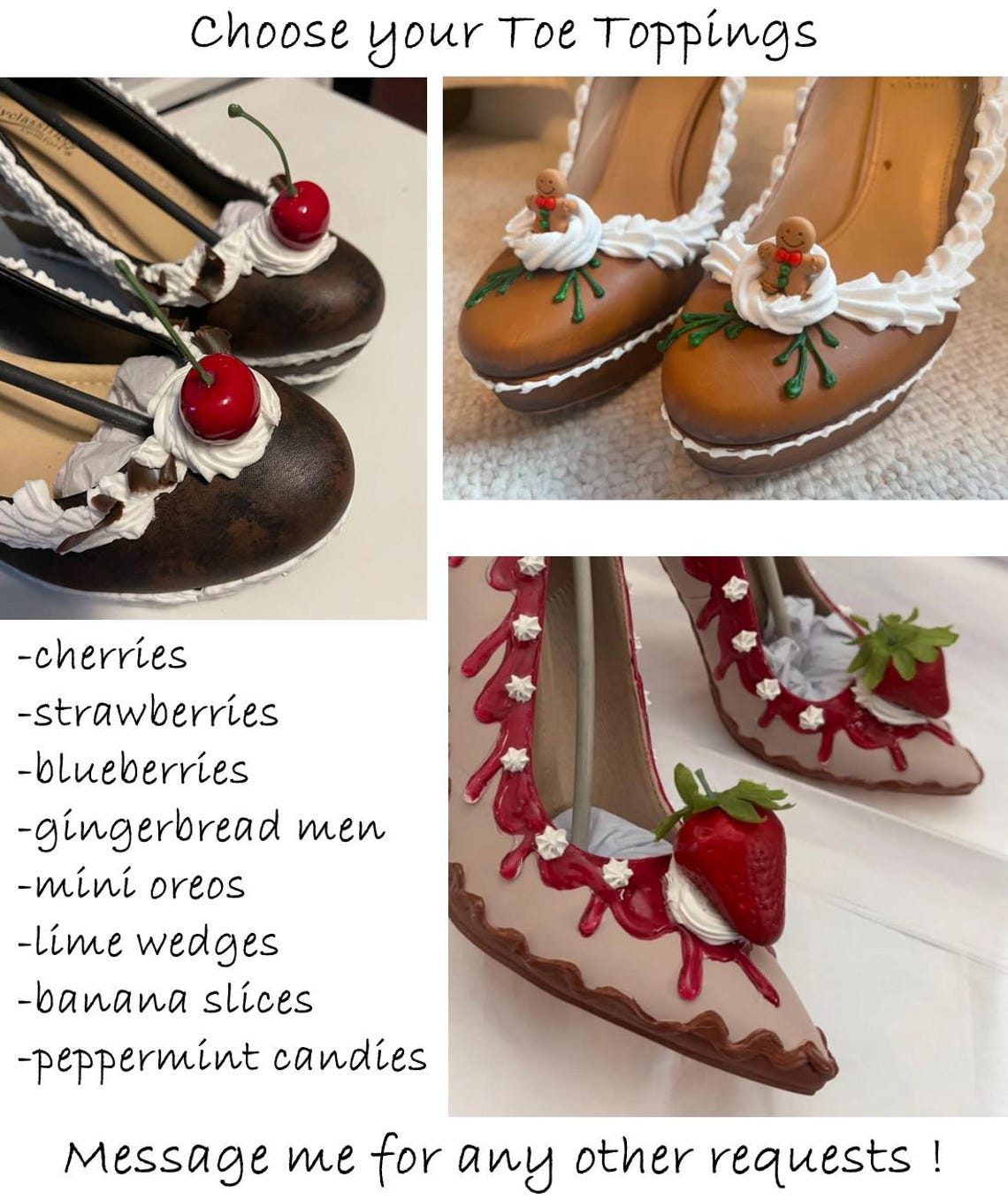 Create Your Own Dessert Hand Painted Heels Flats - Etsy