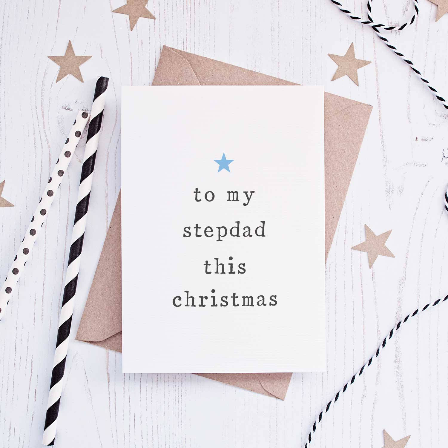 Happy Christmas Card Card For Stepdads Card For Stepdaddys Card For