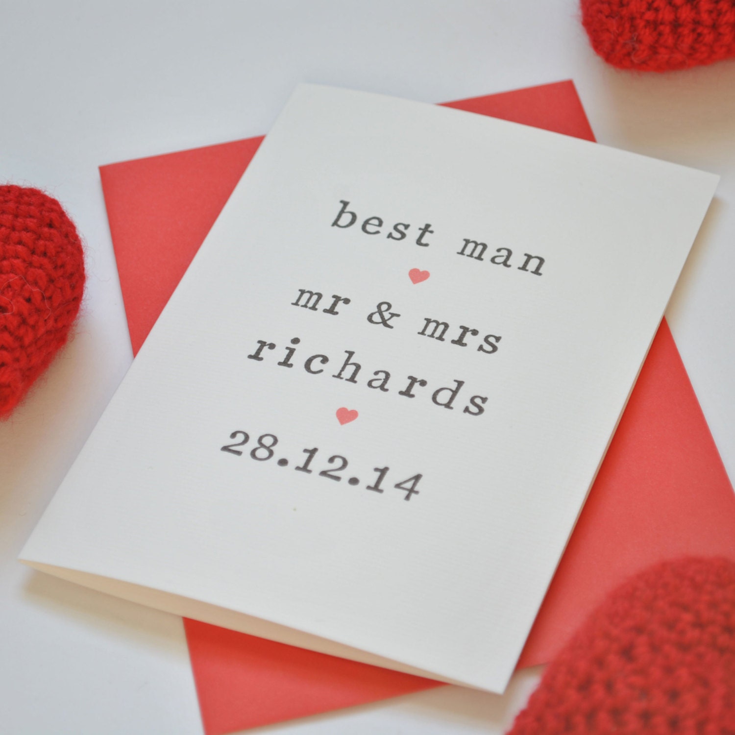 Best Man Card Personalised Card Thank You Card Mr and Mrs Wedding Thank ...
