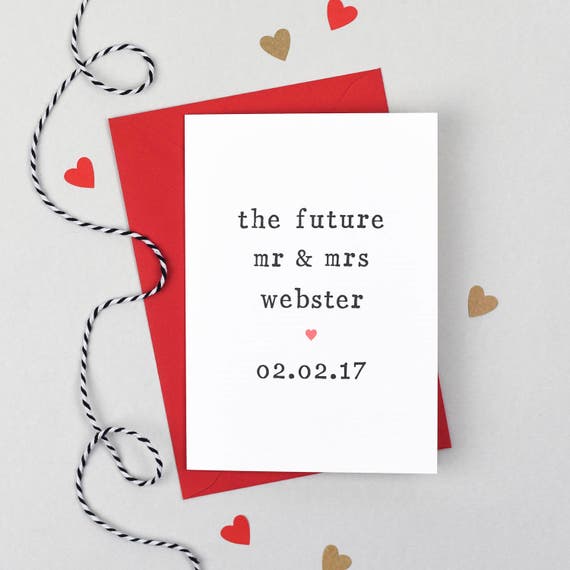 Greeting Cards Customised Engagement Card For The Future Mr and Mrs ...