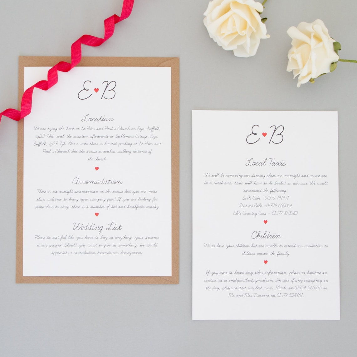 Red Heart Wedding Invitation Set - Wedding Invitation Samples - Wedding ...