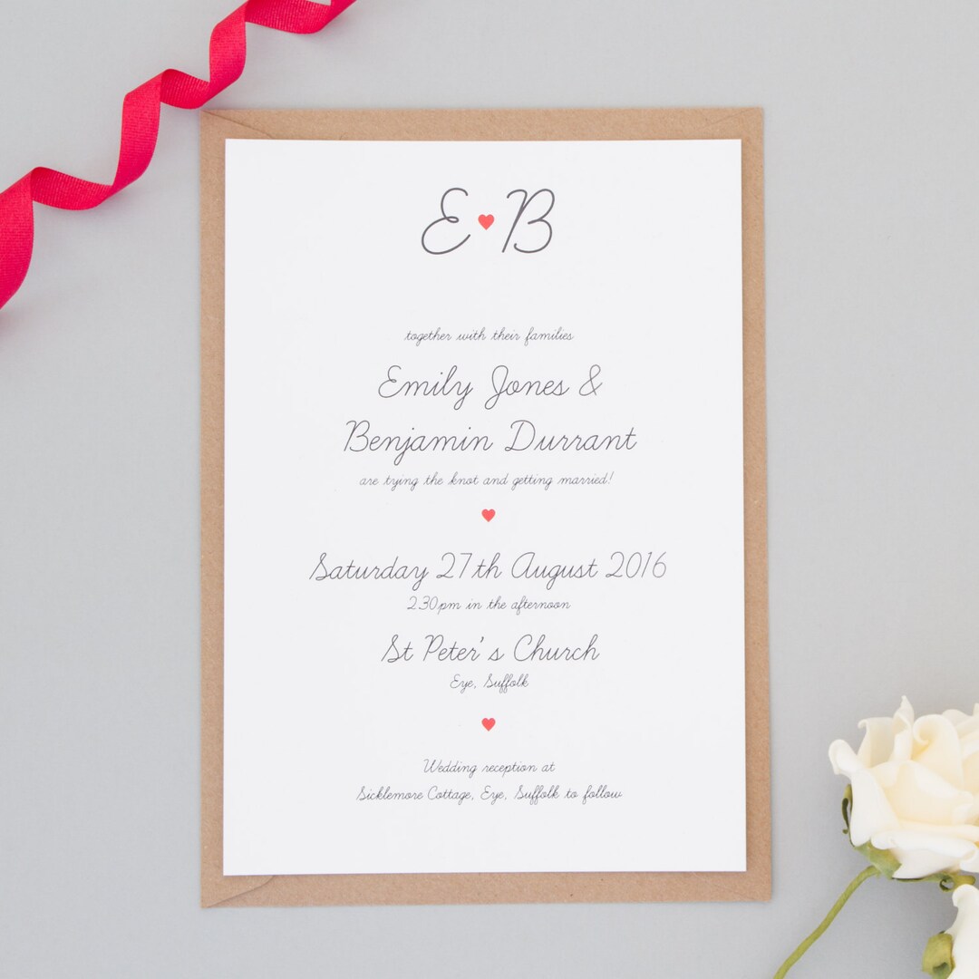 Red Heart Wedding Invitation Set - Wedding Invitation Samples - Wedding ...