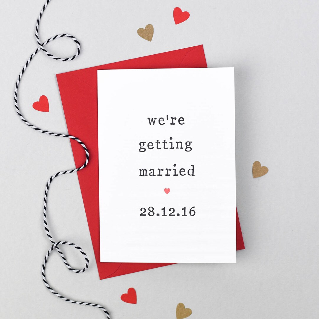 Getting Married Wedding Card, Bride Card, Groom Card, We're Getting ...