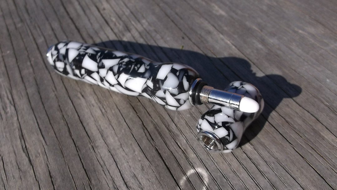 Perfume Applicator Pen Handmade From Black & White Crushed Pearl ...