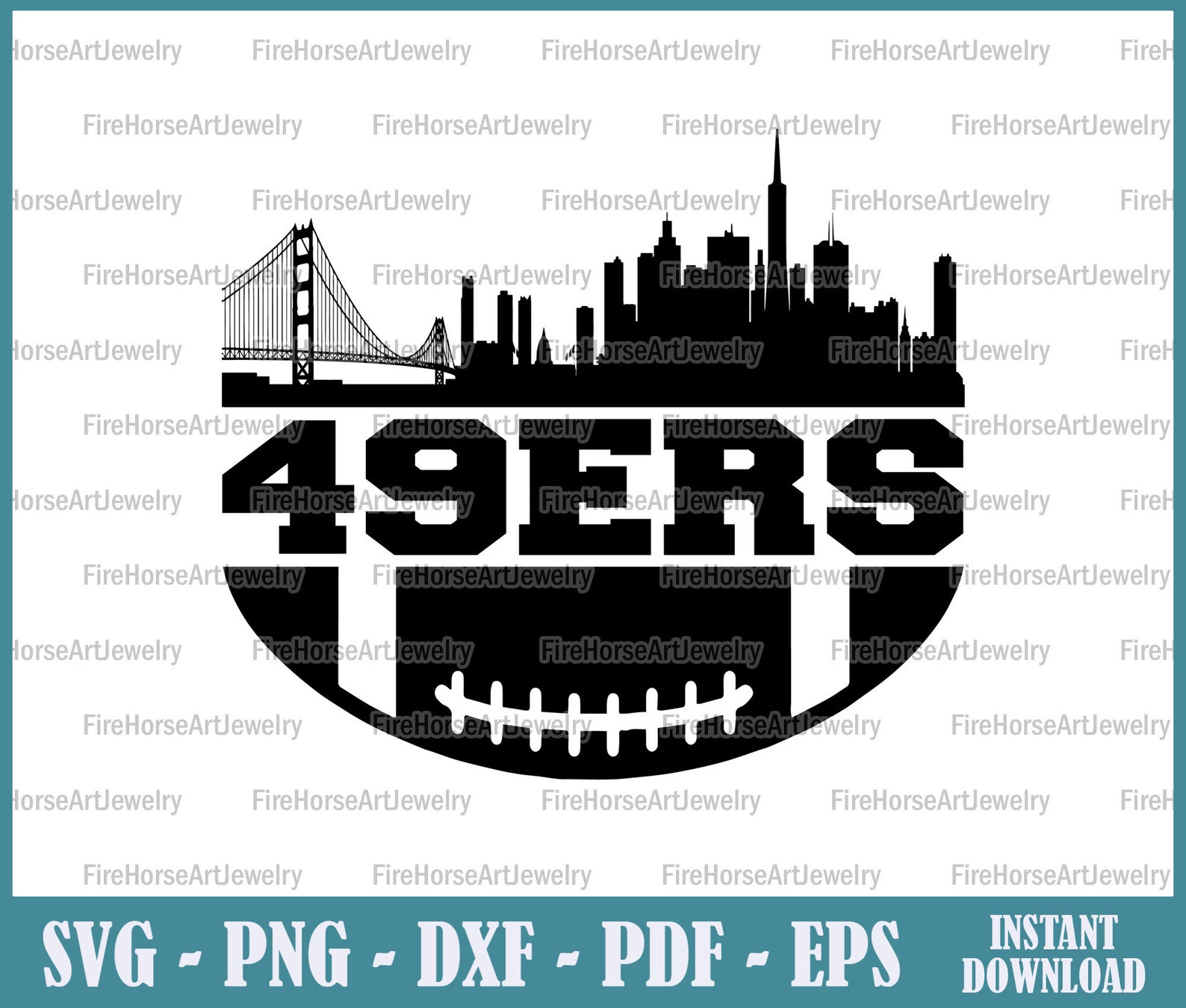 49ers Skyline San Francisco Football Svg Png Cricut Silhouette - Etsy