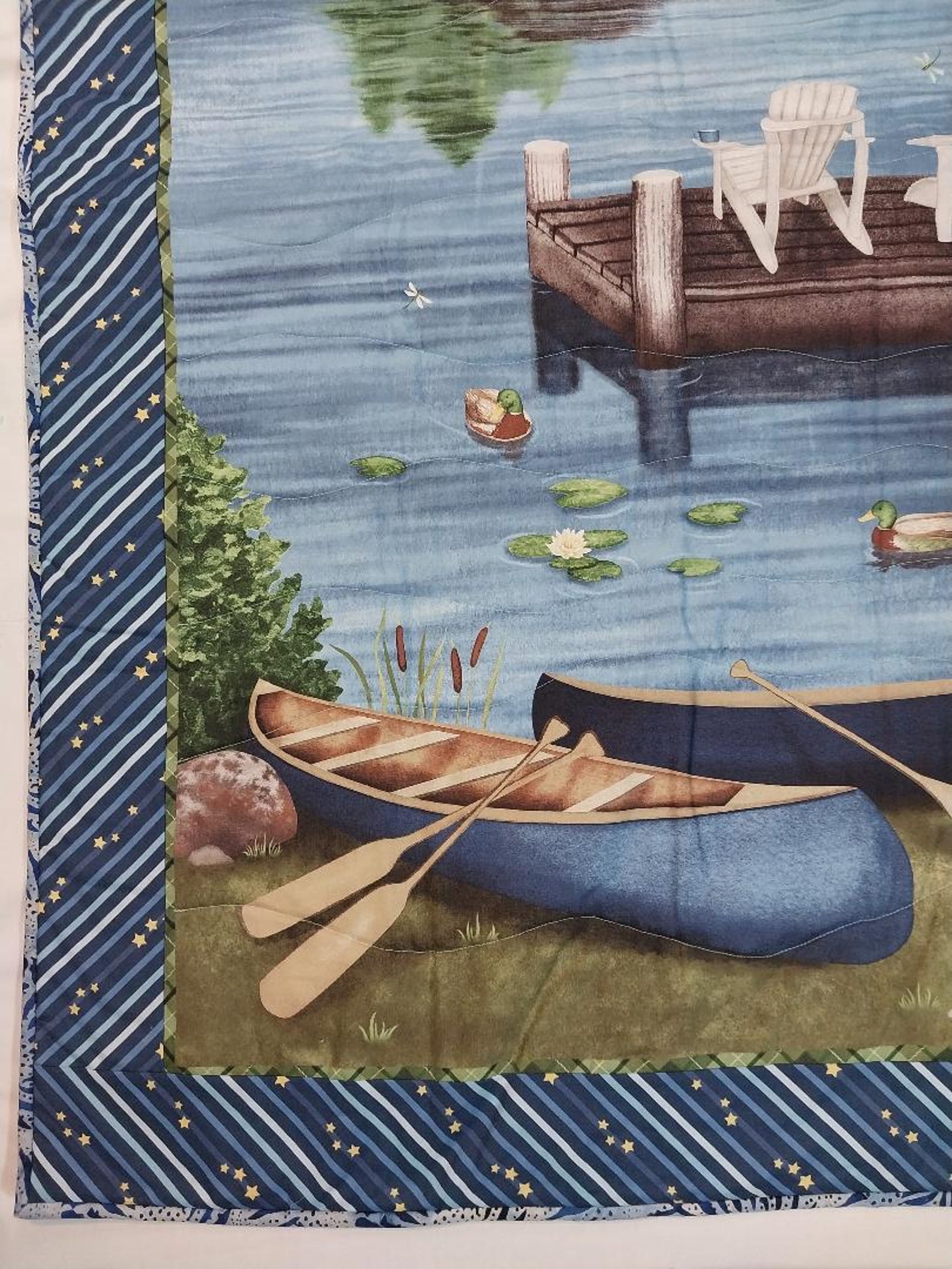 Unique and Pretty Lakeside Cabin Quilt or Use as a Wall Hanging, 30 X ...
