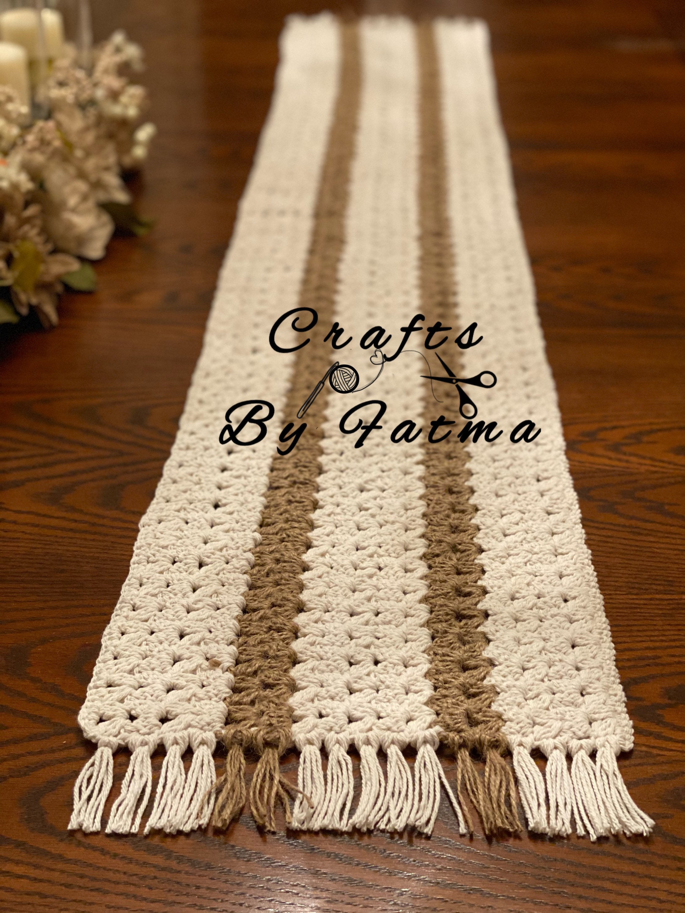 Crochet Table Runner/ Farmhouse Table Runner - Etsy