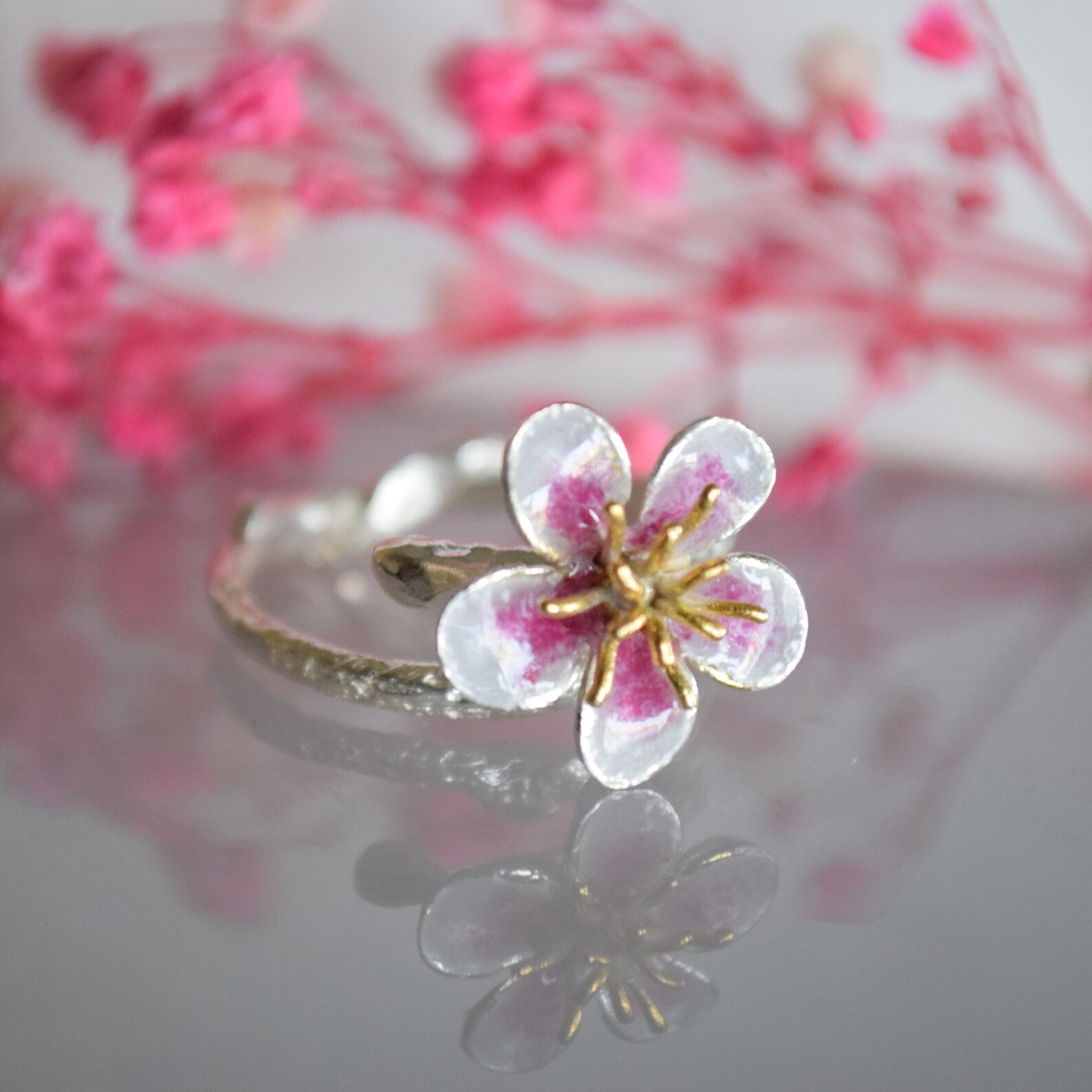 Cherry Blossom Ring - Etsy