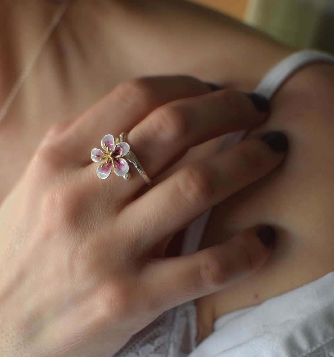Cherry Blossom Ring - Etsy