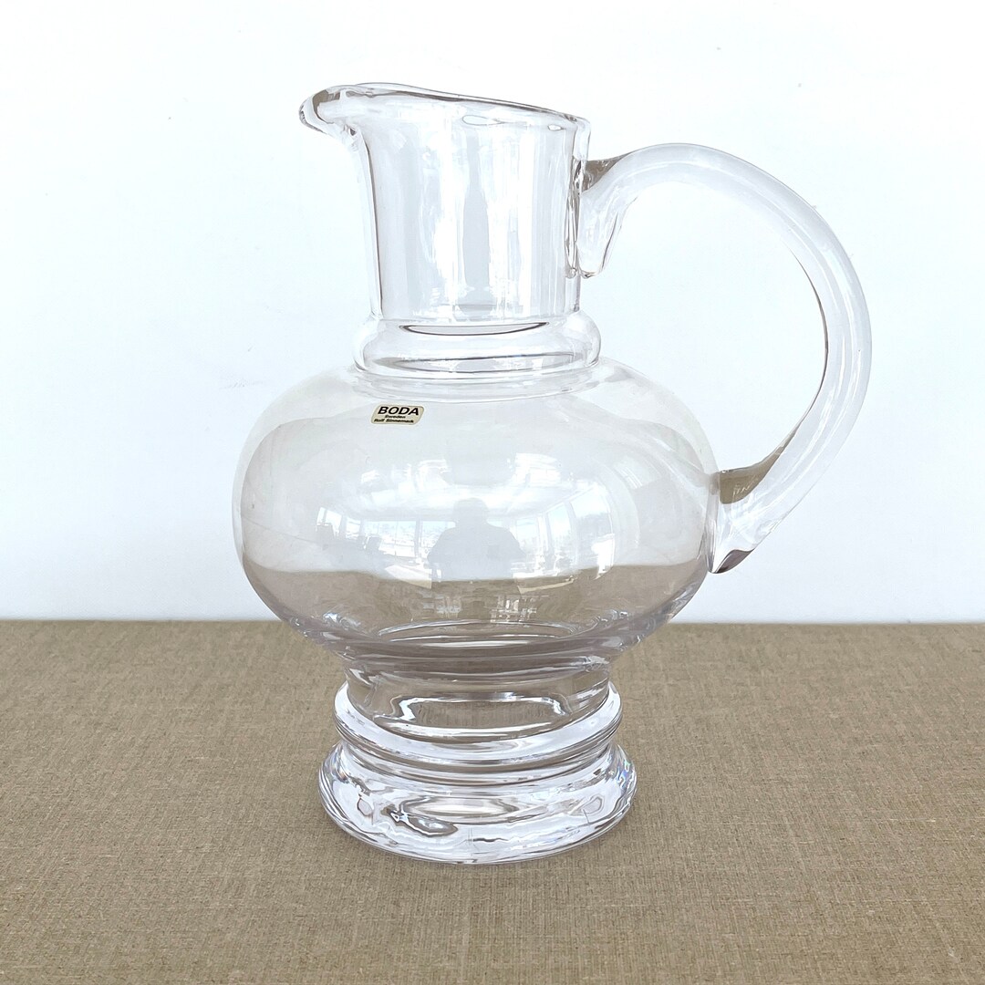 SWEDISH GLASS PITCHER / Jug / Boda Sweden / Rolf Sinnemark / Serving ...