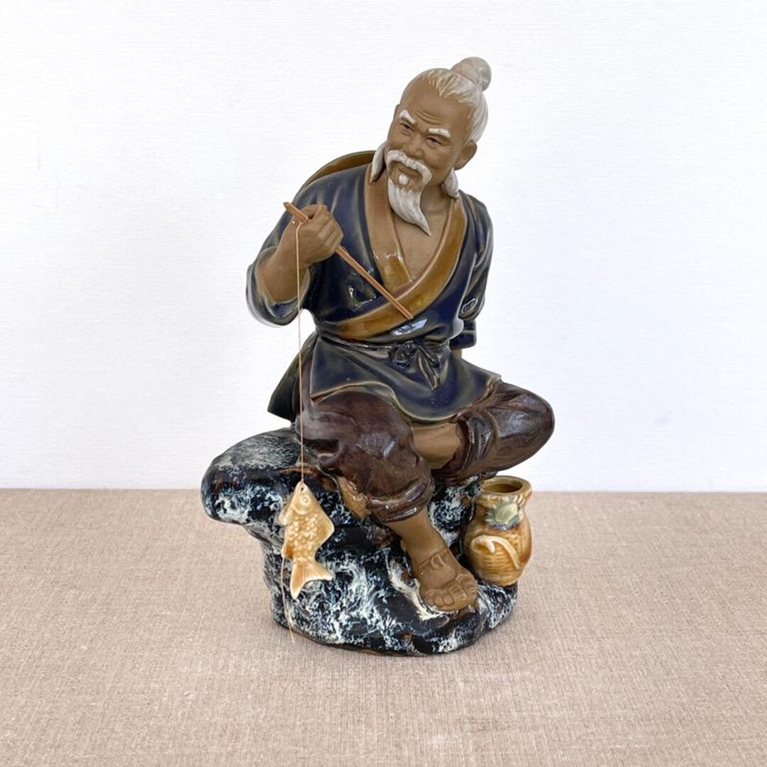 ASIAN CERAMIC FIGURIN / Traditional / Wise Chinese Man / Home Decor ...