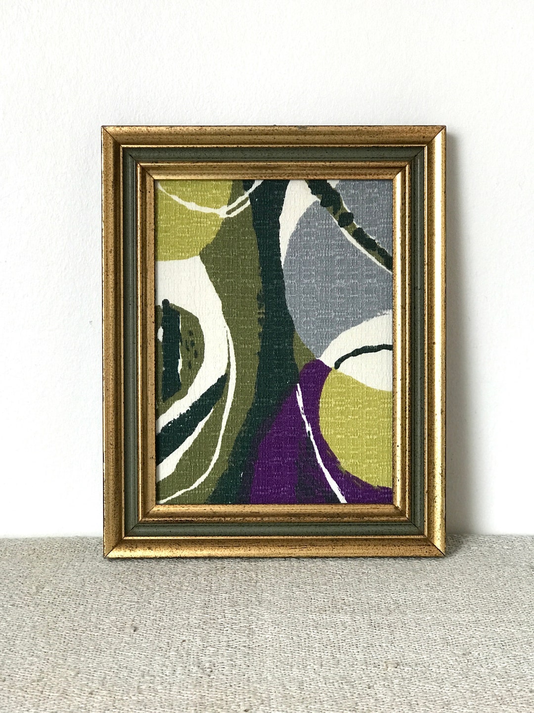 Framed Pin Board: French Vintage Wood & Abstract Fabric Wall Decor - Etsy