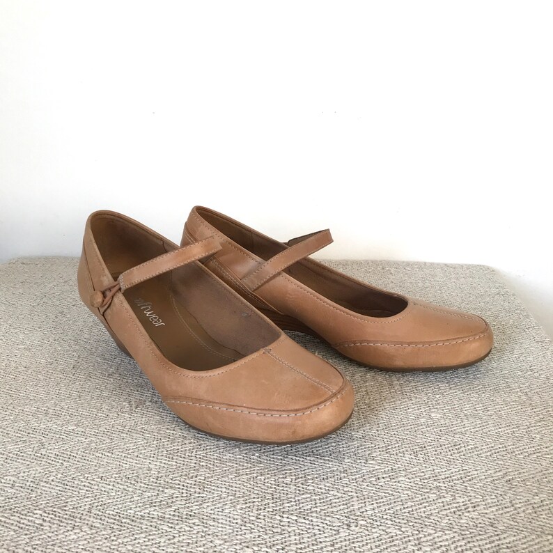 CLARKS VINTAGE SHOES / Wedges / High Heels / Beige Leather - Etsy UK