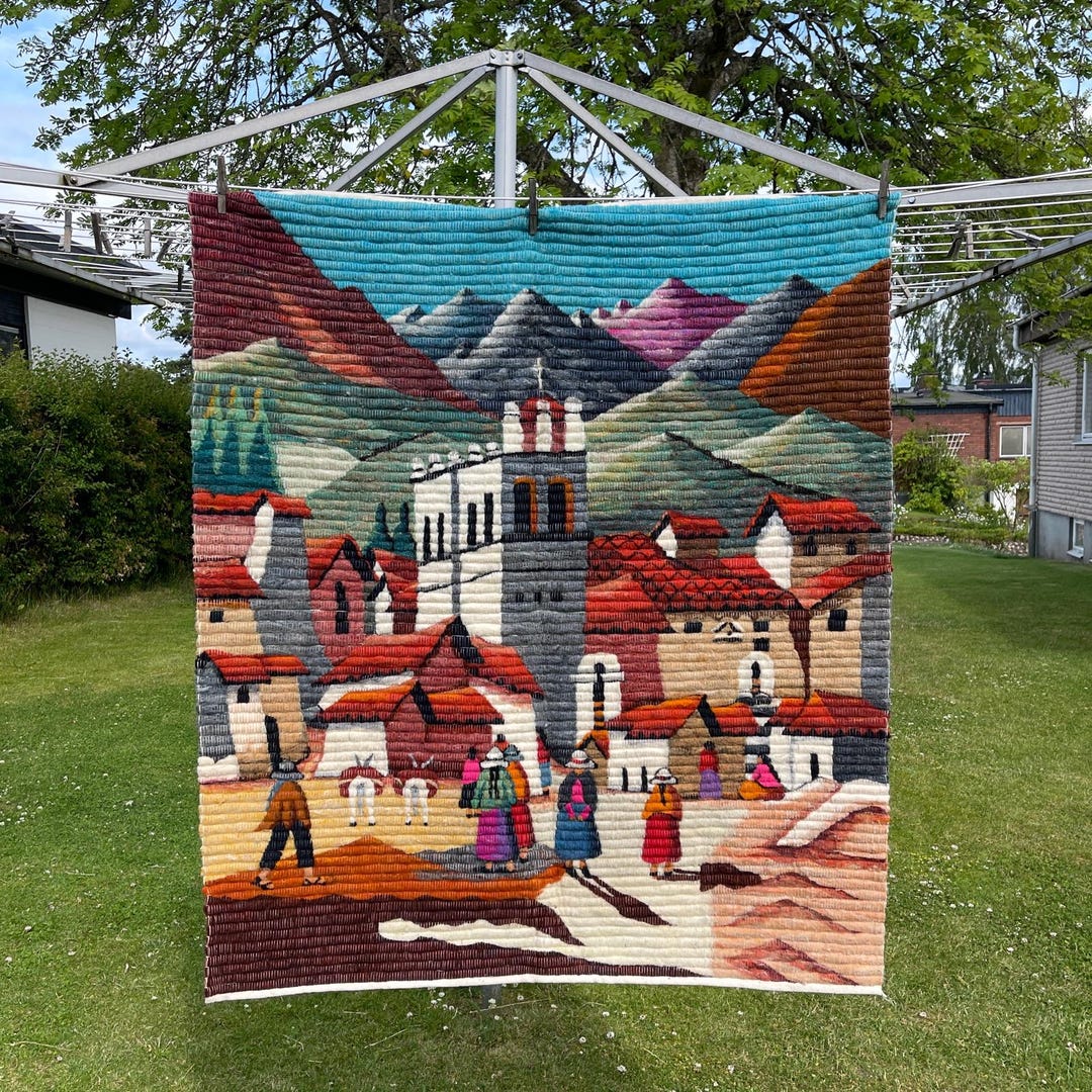 PERUVIAN WALL HANGING / Woven Tapestry / Vintage / Folk Art / Wool ...