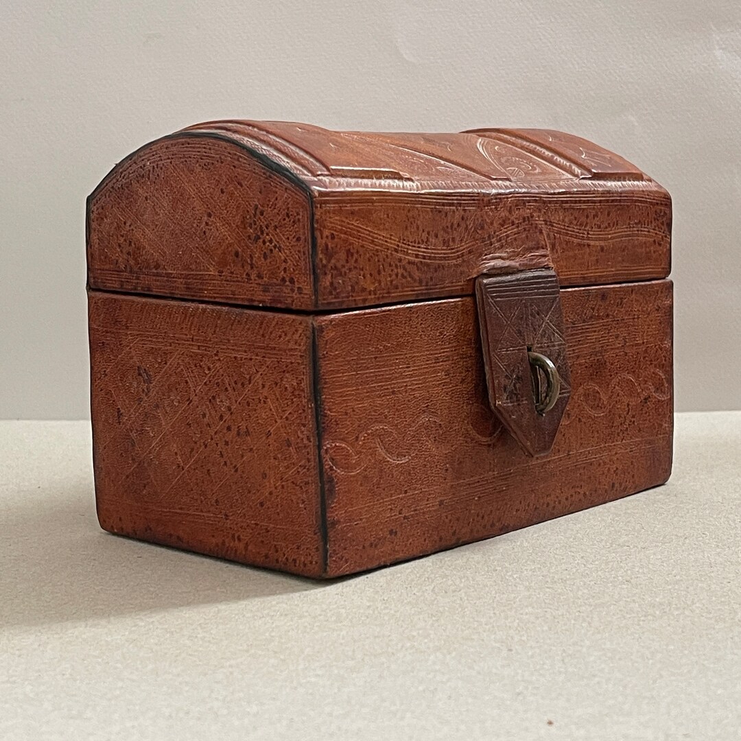 Tooled Leather Treasure Box: French Vintage Trinket Box - Etsy