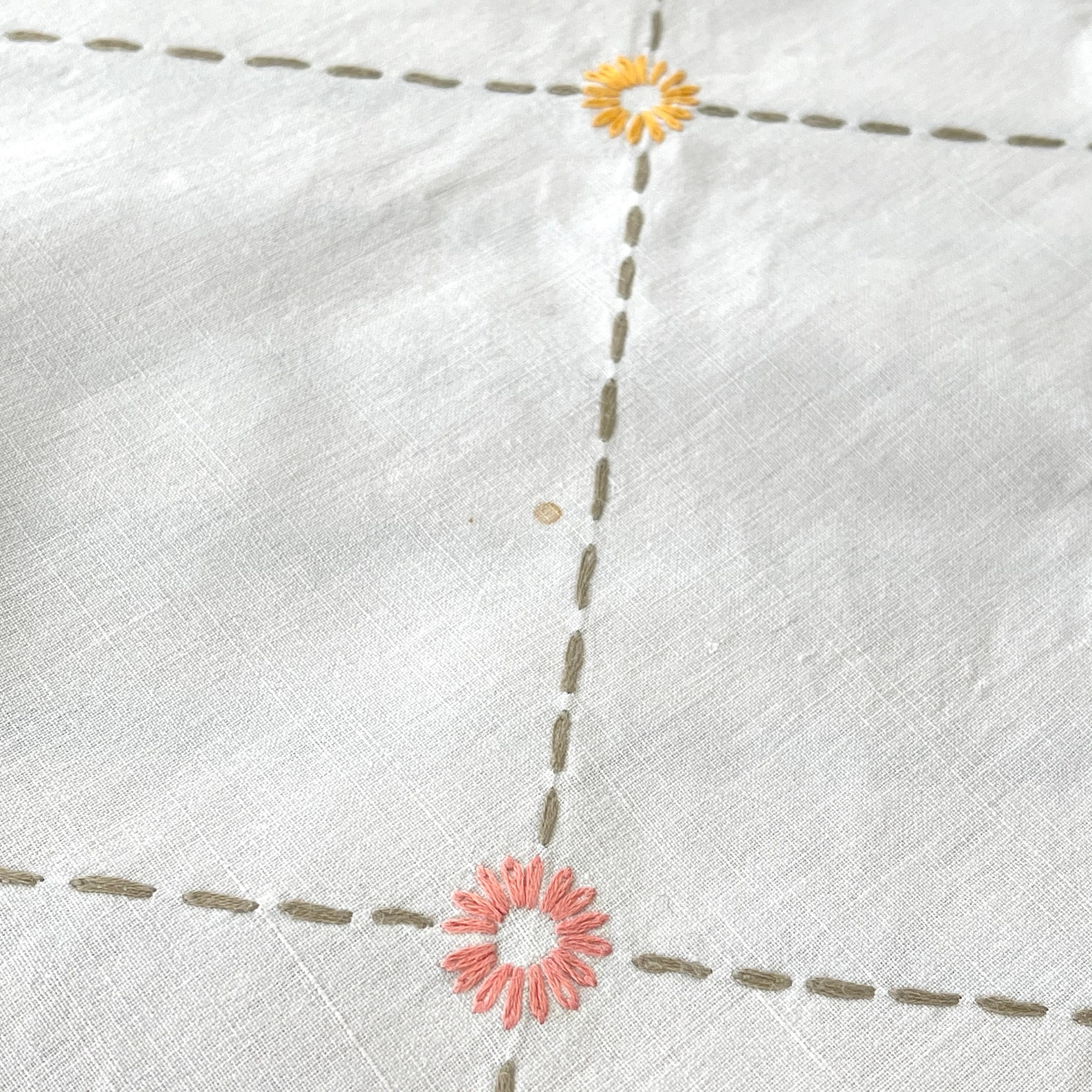 SWEDISH EMBROIDERED TABLECLOTH / Vintage Cloth / Cottage Country ...