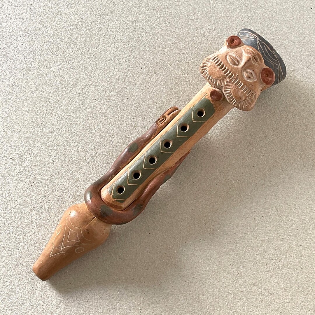 VINTAGE MAYAN FLUTE / Terracotta Clay / Native / Ethnic / Aztec ...
