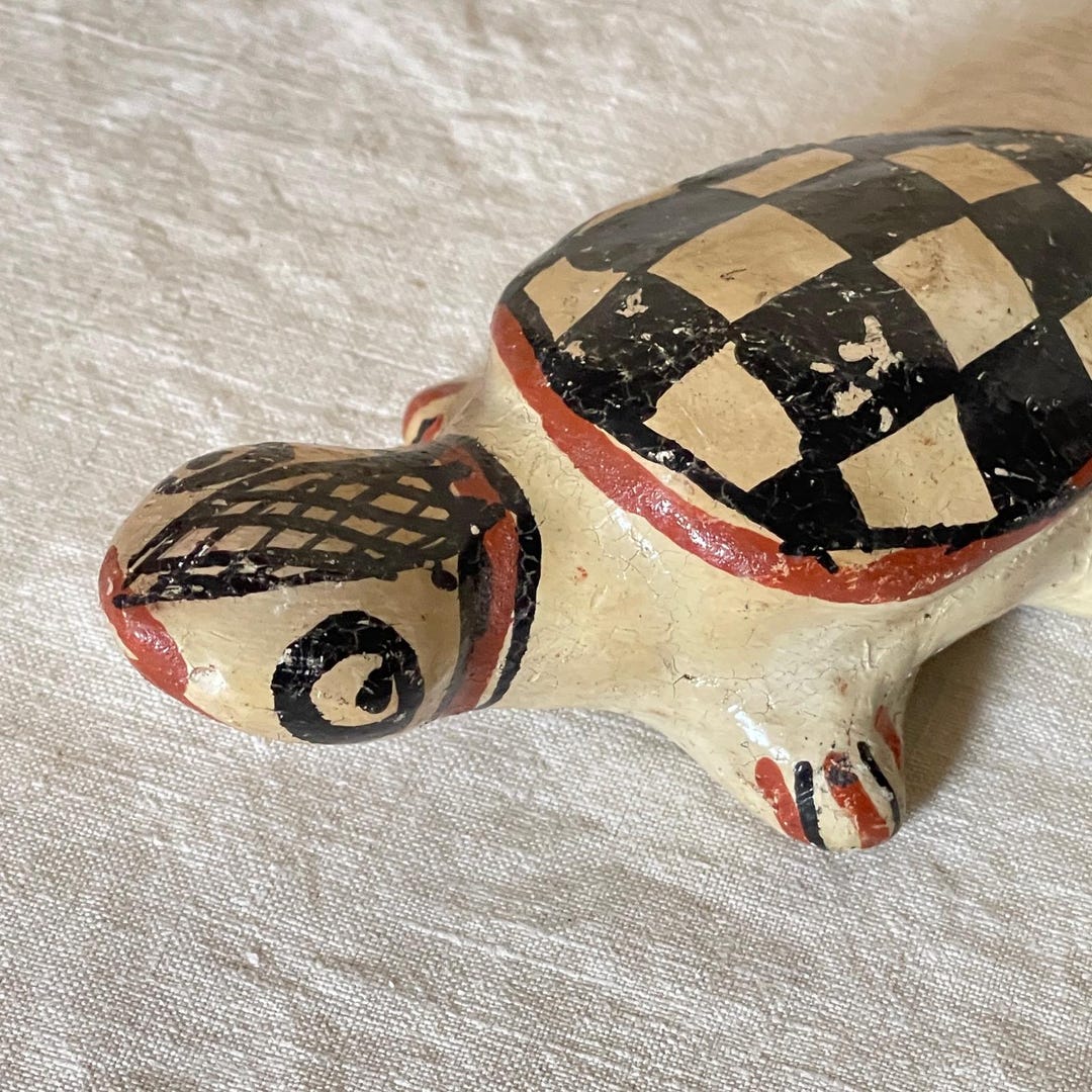 BERBER POTTERY TURTLE / Terracotta Figurine / Vintage Ceramic / Boho ...