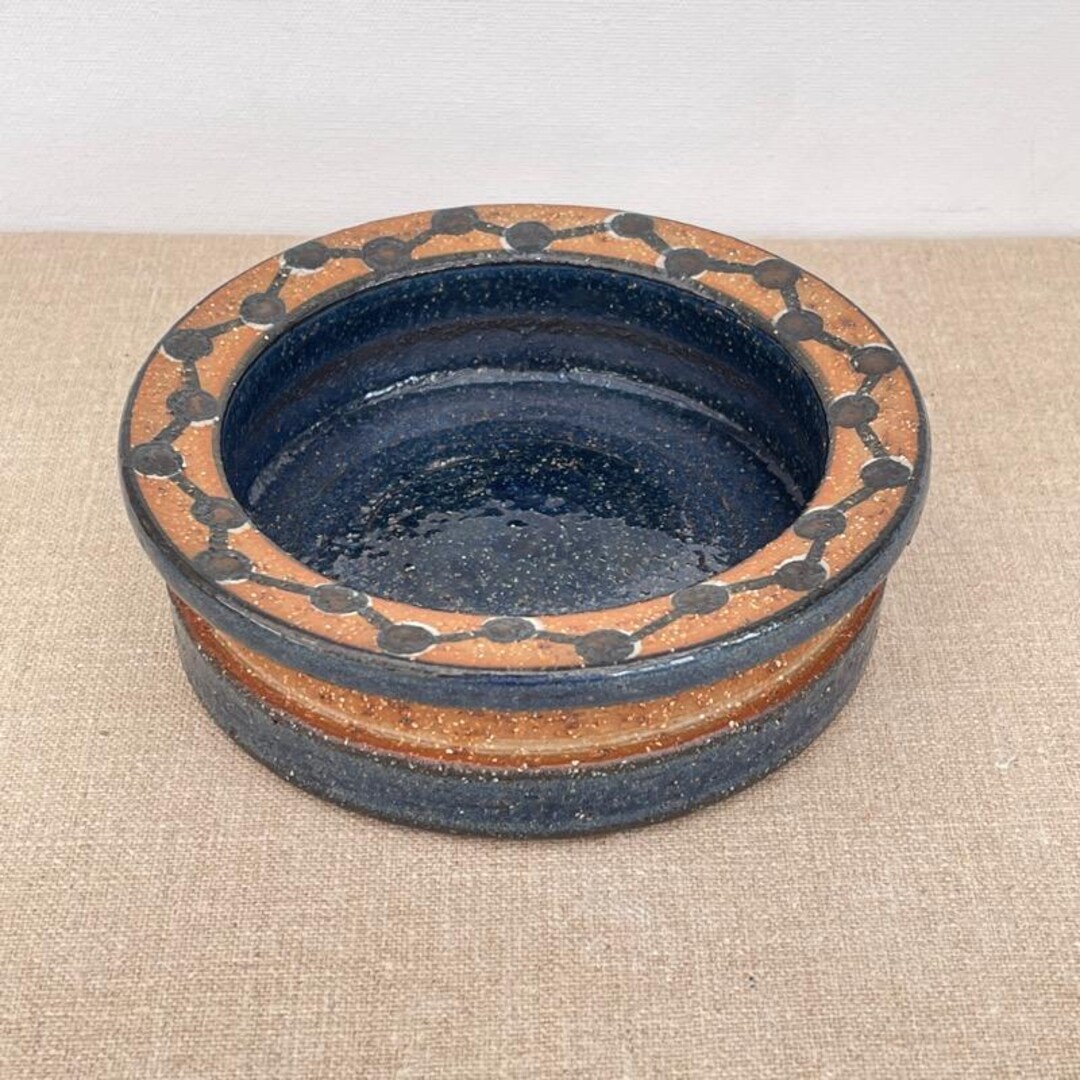 DANISH ART POTTERY / Ceramic Bowl / Pottery / Retro / Blue Brown Black ...