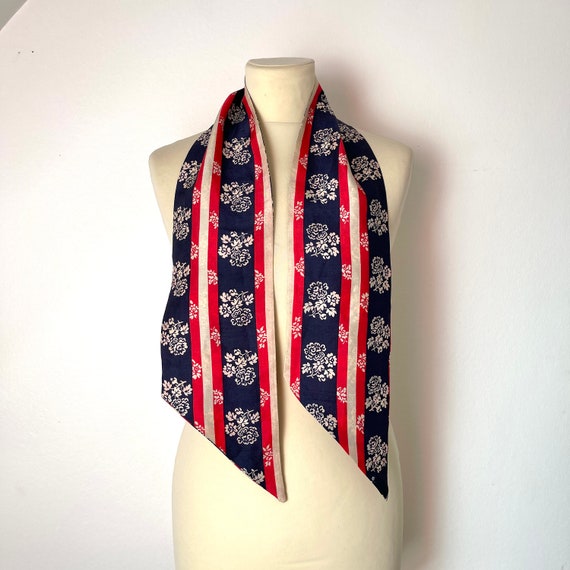 FRENCH SILK SCARF / Long vintage scarf / 60s 70s / Re… - Gem