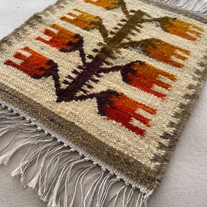 VINTAGE WALL HANGING / Hand Woven / Small Rug / Flat Weave / Wool ...