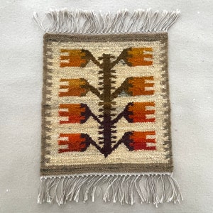 VINTAGE WALL HANGING / Hand Woven / Small Rug / Flat Weave / Wool ...