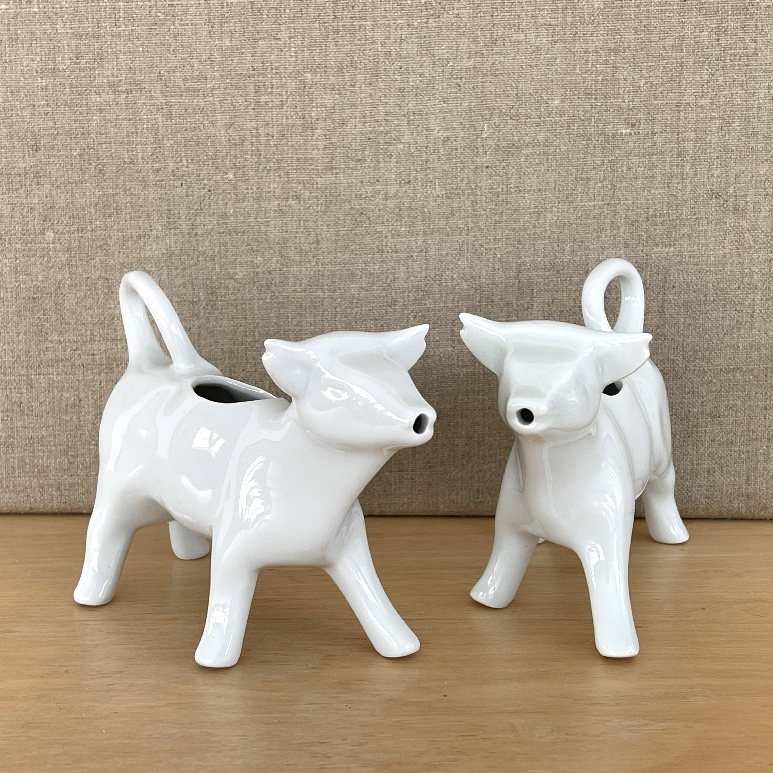 Kitchen & Dining Vintage Mini White Cow Milk Creamer Porcelain Figurine ...