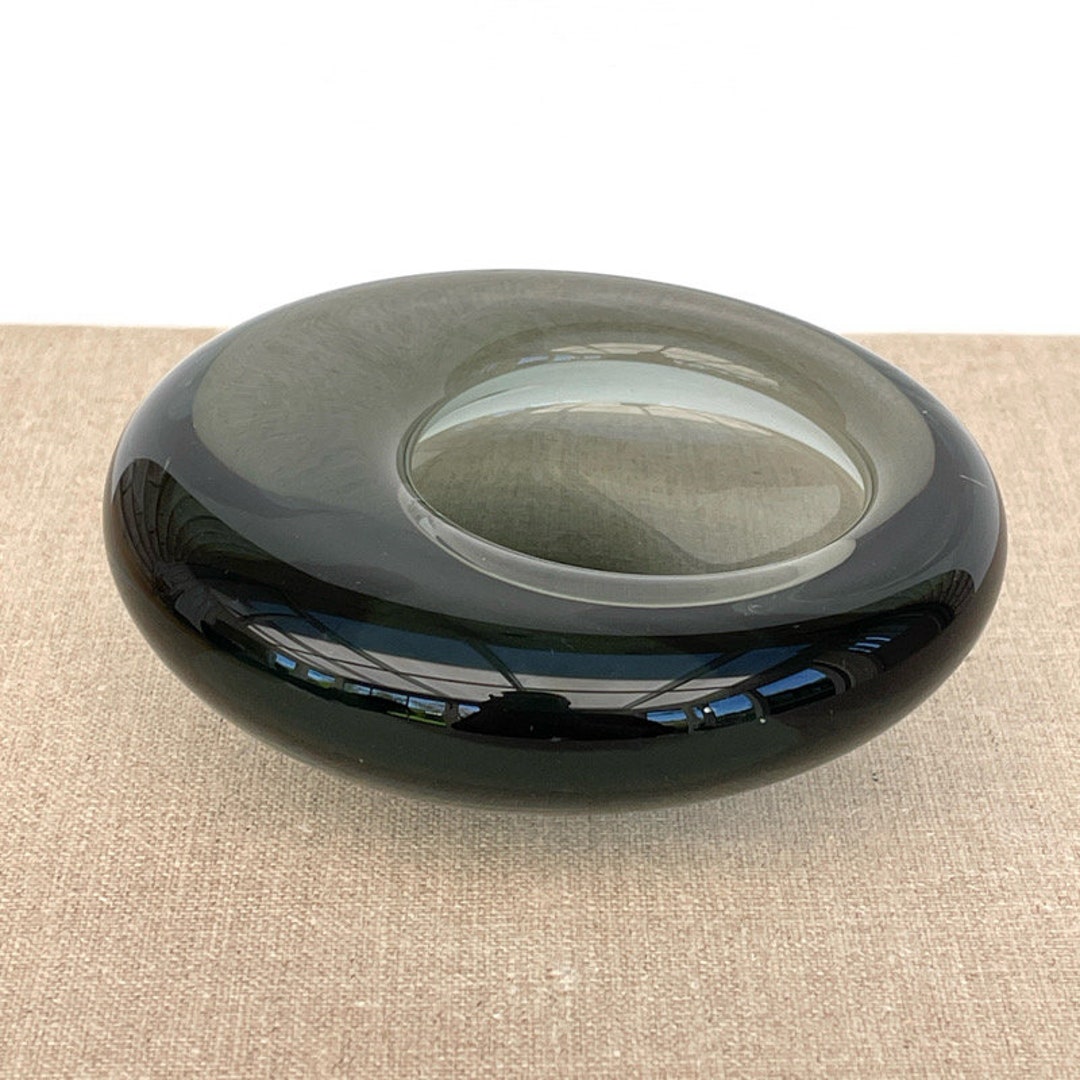 HOLMEGAARD GLASS ASHTRAY / Gray / Art Glass / Mid Century Modern / Bowl ...
