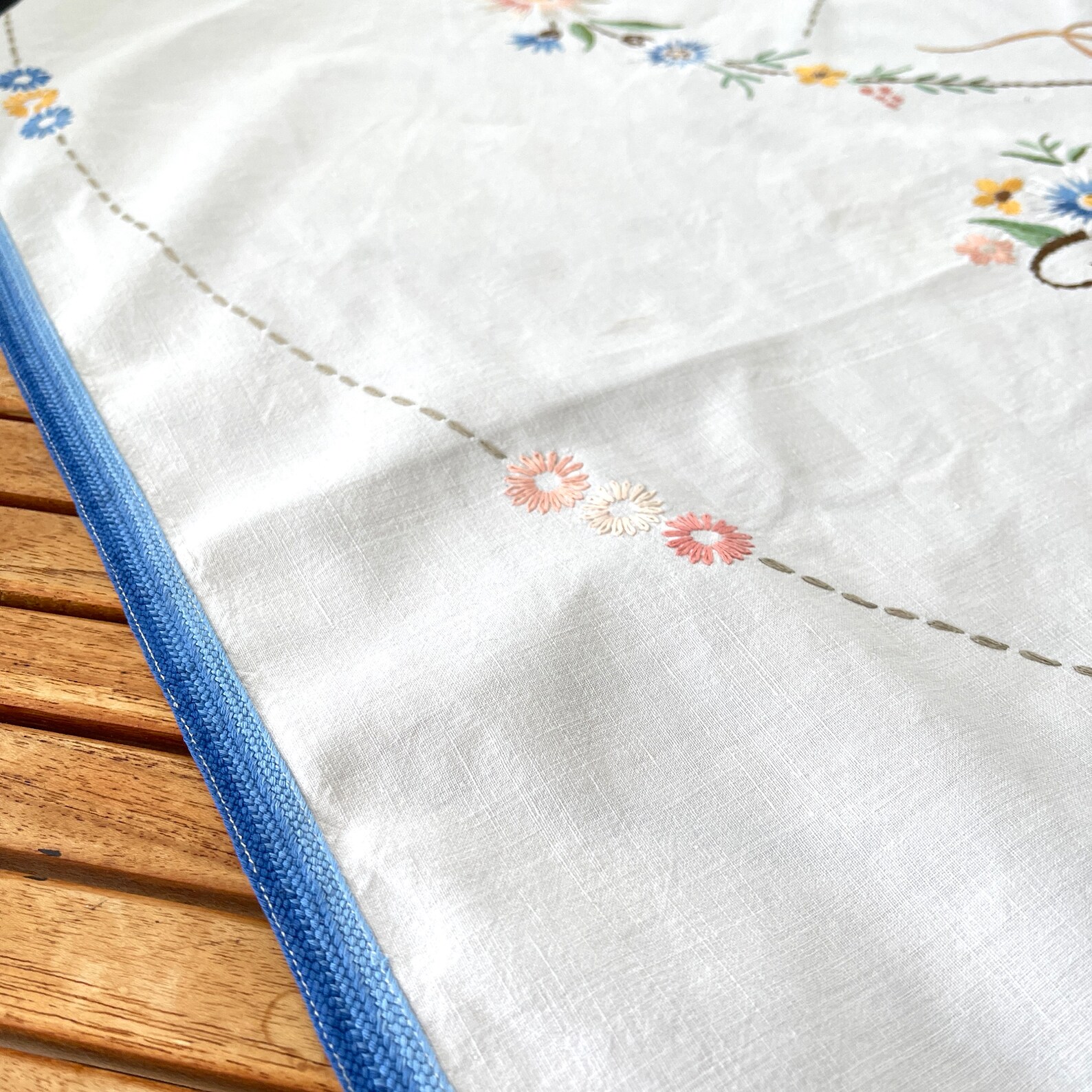 SWEDISH EMBROIDERED TABLECLOTH / Vintage Cloth / Cottage Country ...